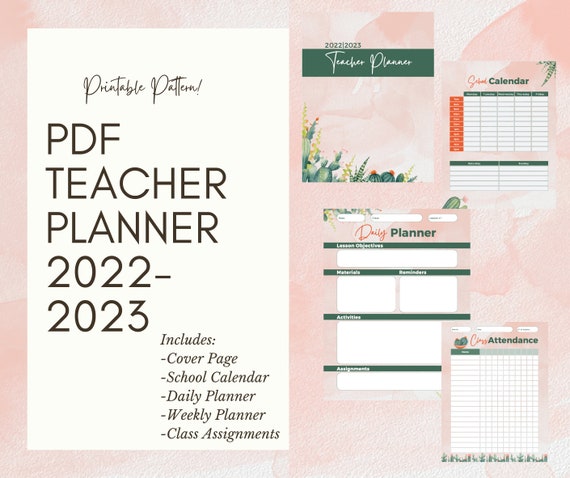 Bundle PDF Printable Teacher Planner 2022-23 School Year - Etsy