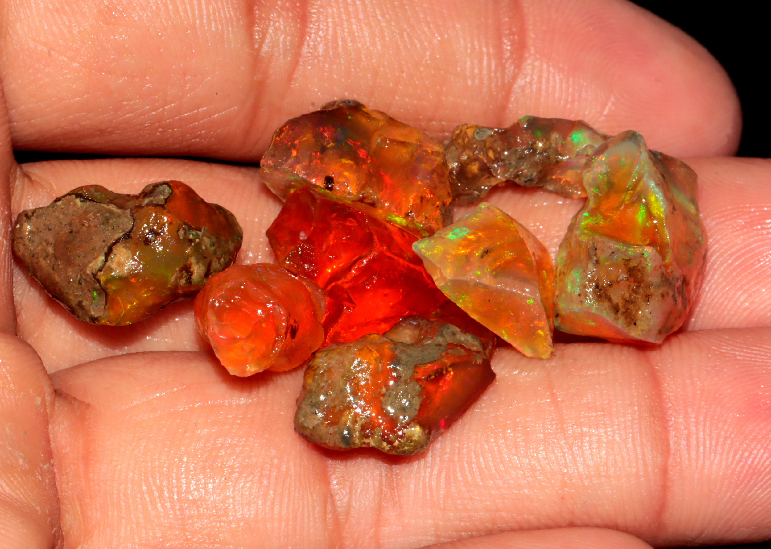 Fine Quality Natural Ethiopian Fire Opal Raw 8 Pieces Lot | Etsy