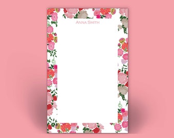 Personalized Notepad Pink Lily Notepad for Her Floral - Etsy