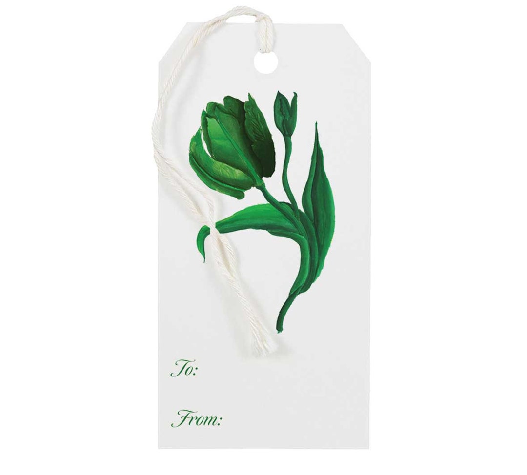 Green Tulip Gift Tag - Etsy