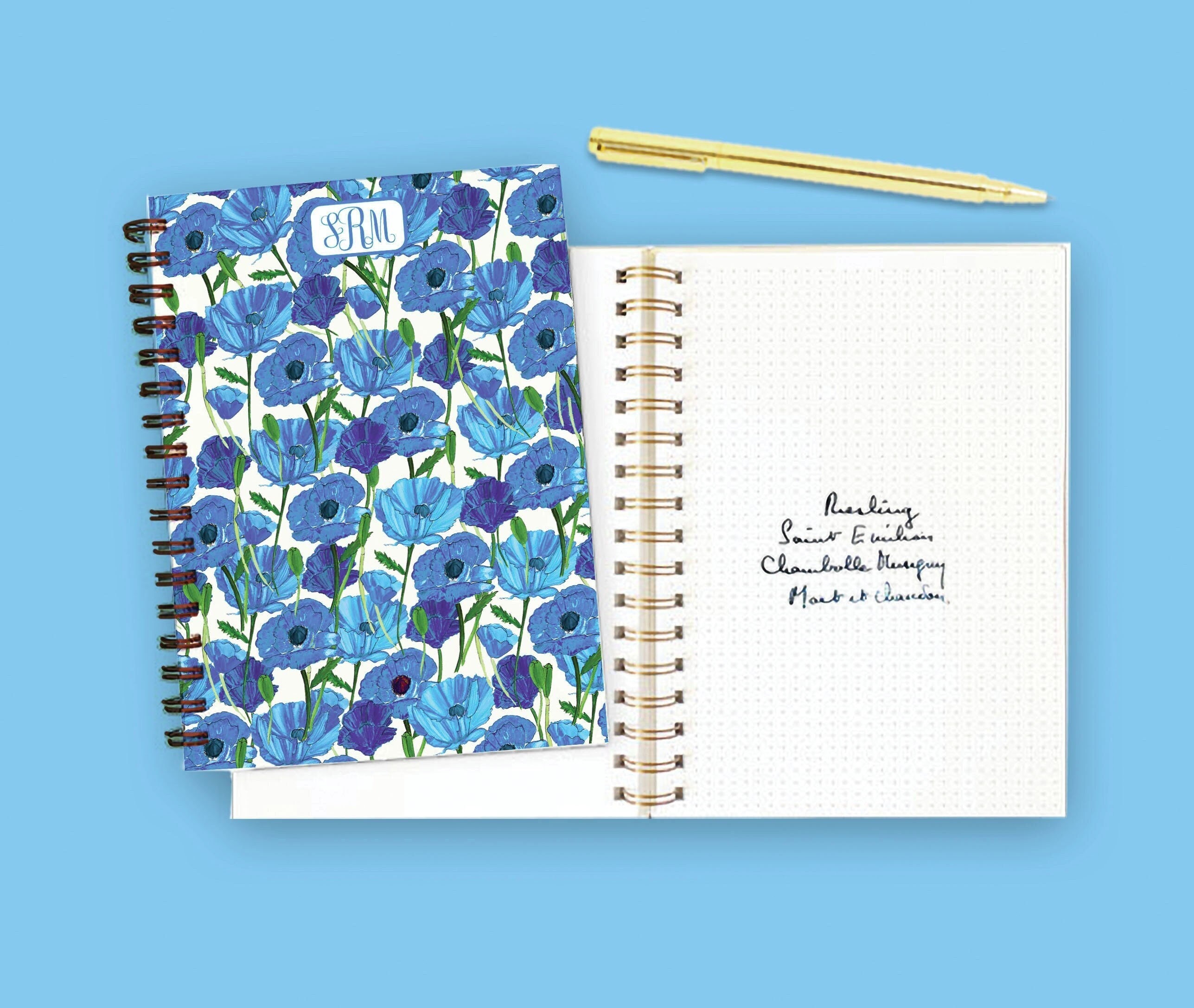 Blue Poppy Spiral Notebook: {spring Floral Notebook, Springtime Poppy ...
