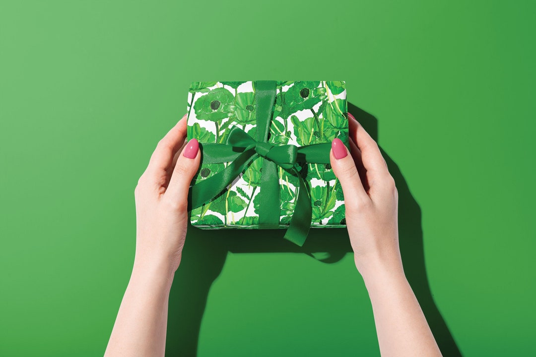 Poppy Wrapping Paper: Green {spring Wrap, Poppy Green Wrap, Green ...