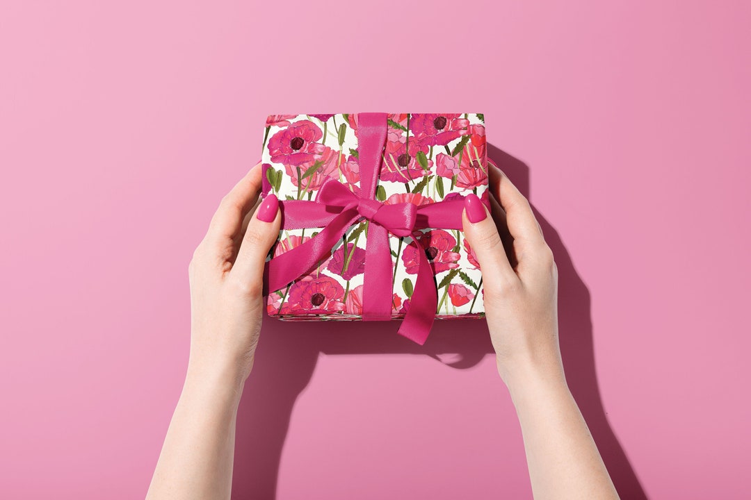 Poppy Wrapping Paper: Pink {spring Wrap, Poppy Pink Wrap, Pink Floral ...