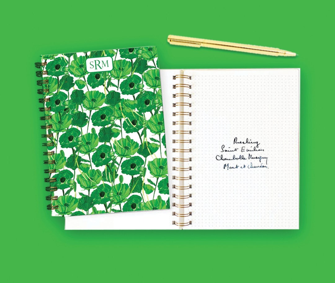 Green Poppy Spiral Notebook: {spring Floral Notebook, Springtime Poppy ...
