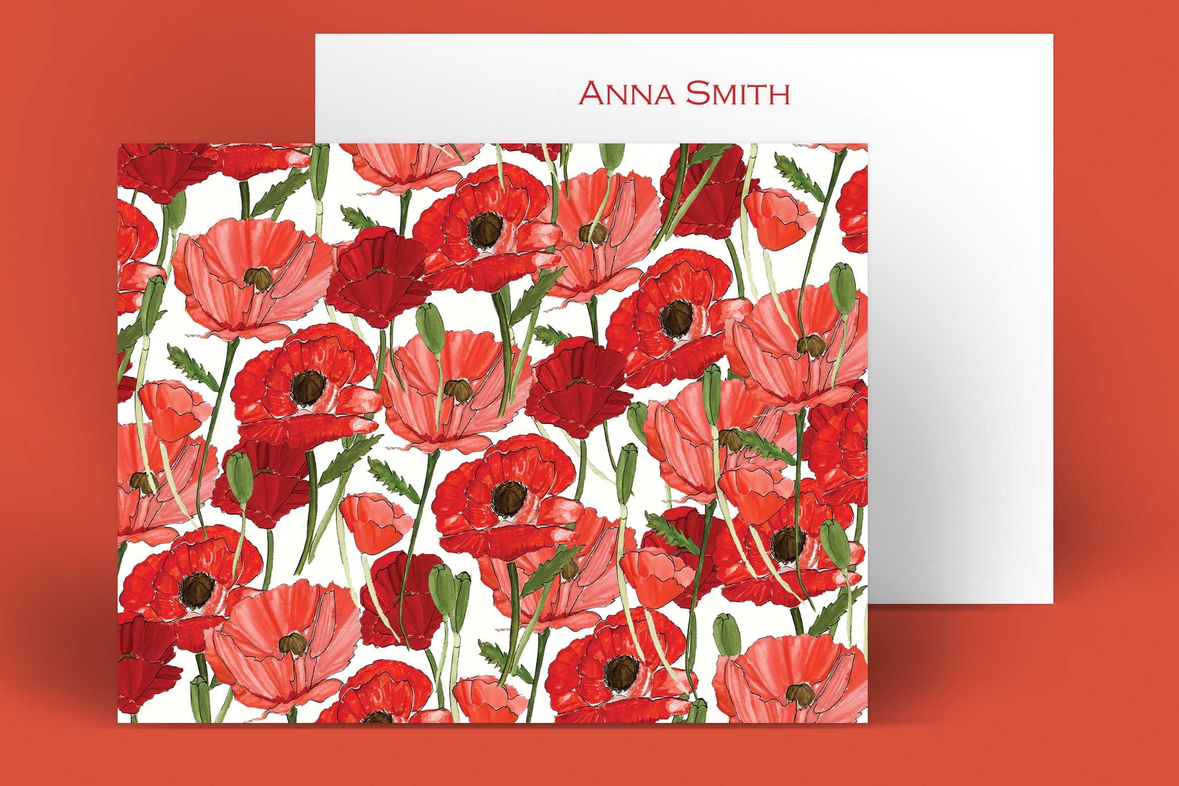 Poppy Stationery: Red - Etsy