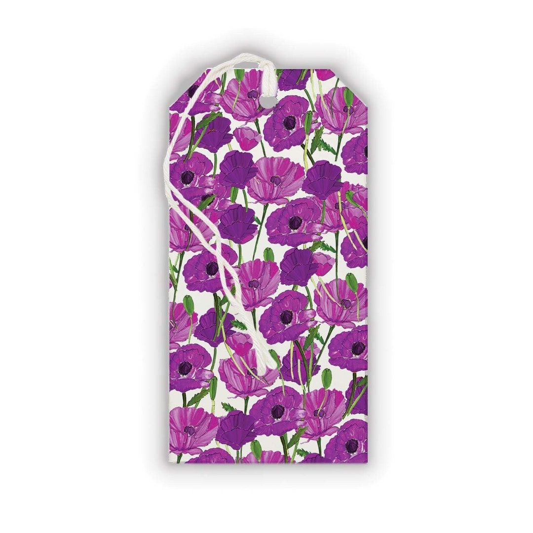 Purple Poppy Gift Tag {spring Floral Tag, Poppy Purple Tag, Purple ...