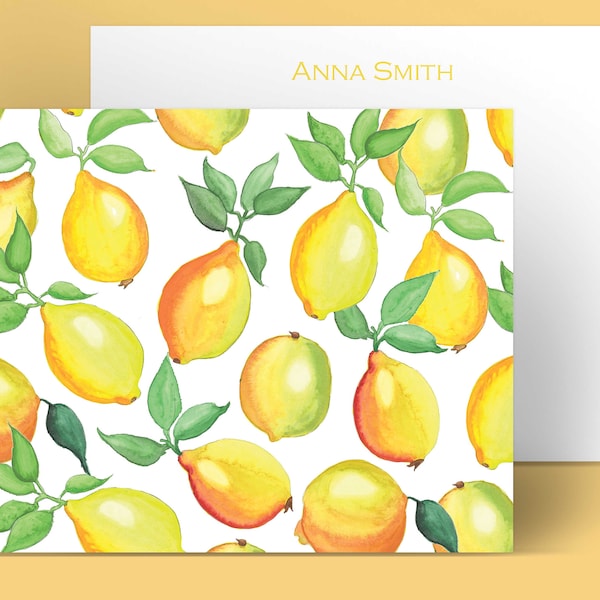 Lemon Watercolour Stationary - Etsy