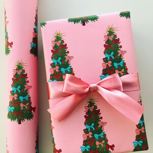 Christmas Trees Wrapping Paper: Pink {gift Wrap, Birthday, Holiday ...