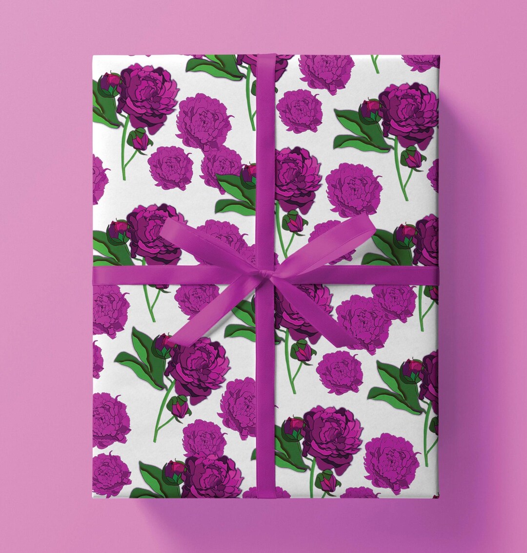 Peonies Galore Wrapping Paper: Purple {gift Wrap, Birthday, Peony ...