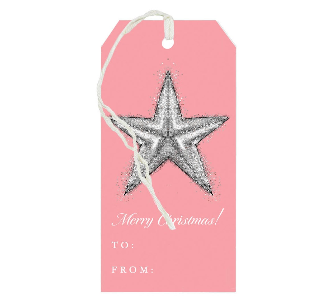 Glistening Star Gift Tag: Silver holiday Gift Tags, Star Gift Tag ...