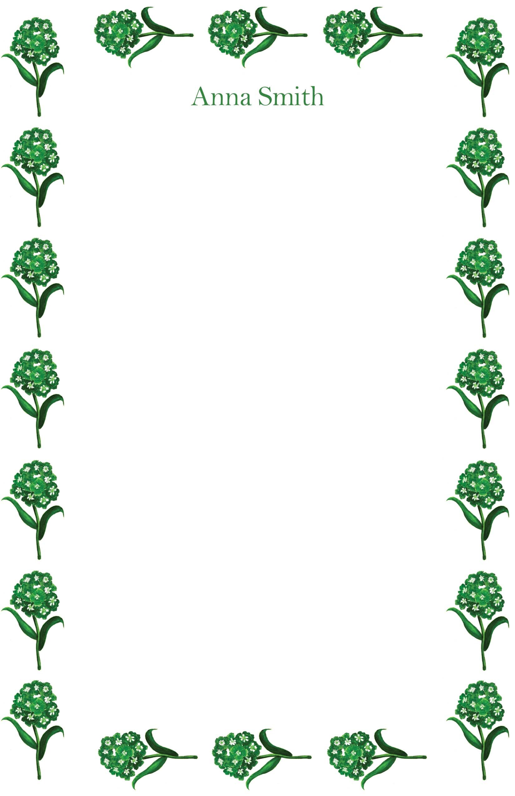 Dreamy Dianthus Floral Border Notepad: Green - Etsy