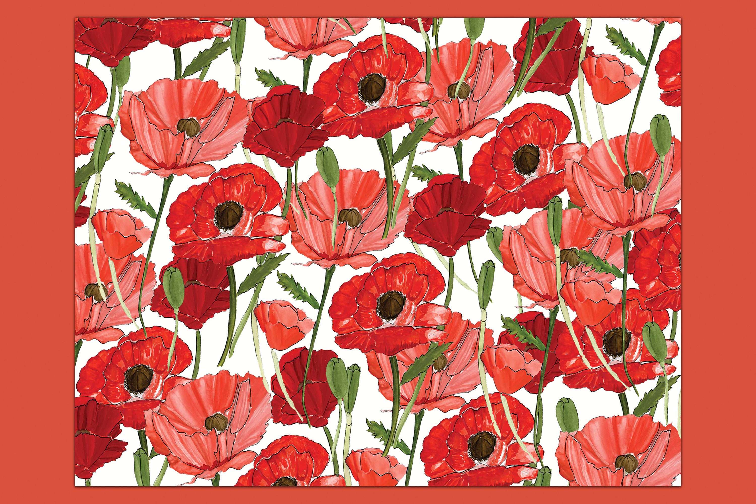 Poppy Stationery: Red - Etsy