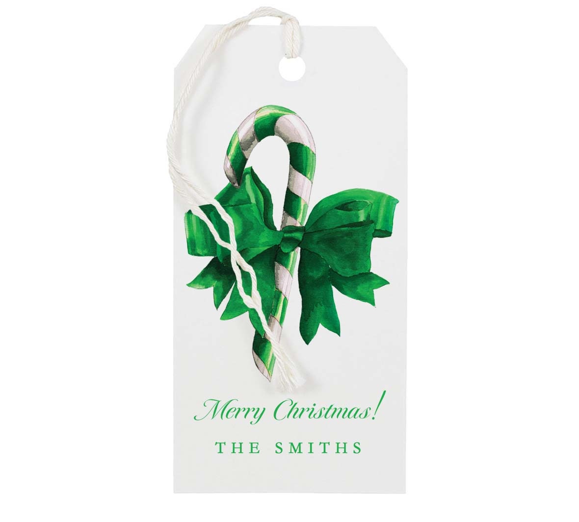 Personalized Christmas Gift Tags: Green Candy Cane Gift Tag - Etsy
