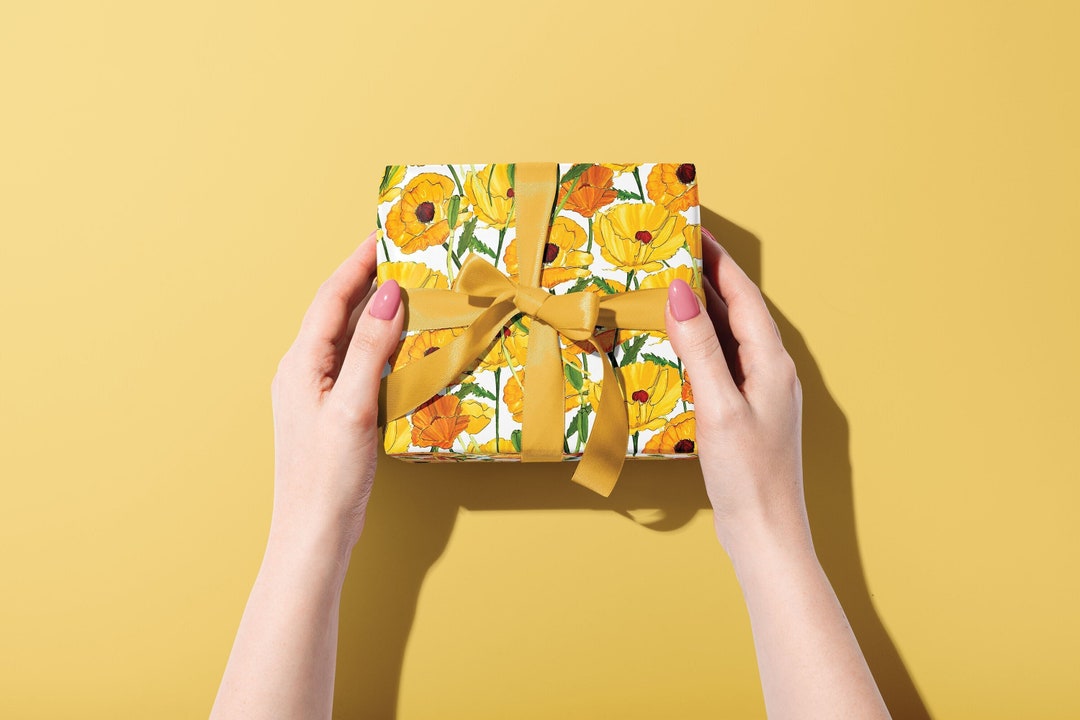 Poppy Wrapping Paper: Yellow {spring Wrap, Poppy Yellow Wrap, Yellow ...