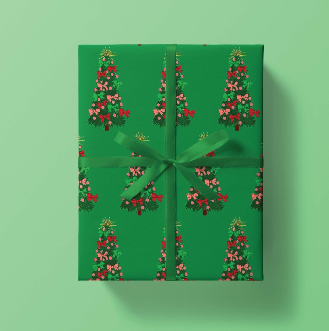 Christmas Trees Wrapping Paper: Green {tree Wrap, Green Xmas Wrap ...