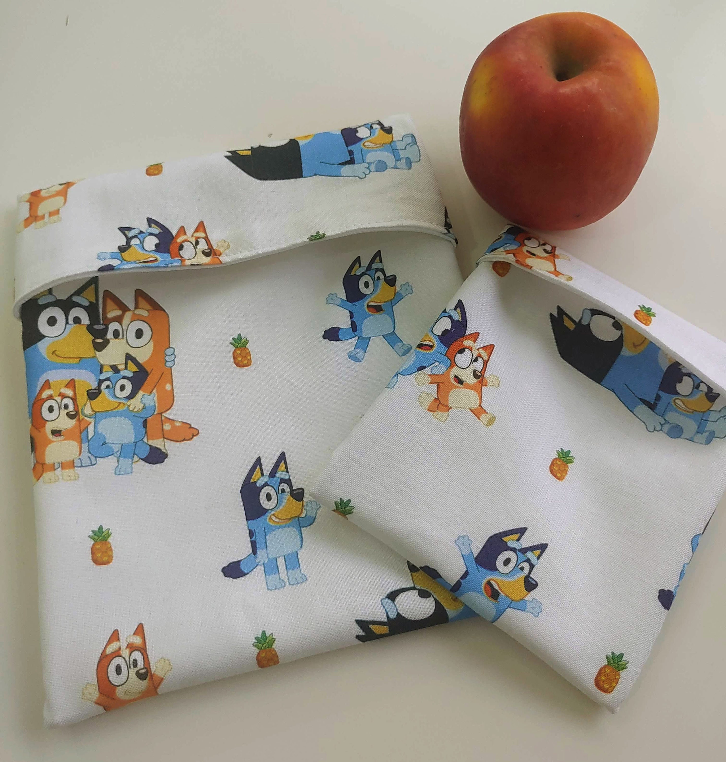 Bluey Sandwich & Snack Bags Washable Waterproof Snack Bags Lined Lunch ...