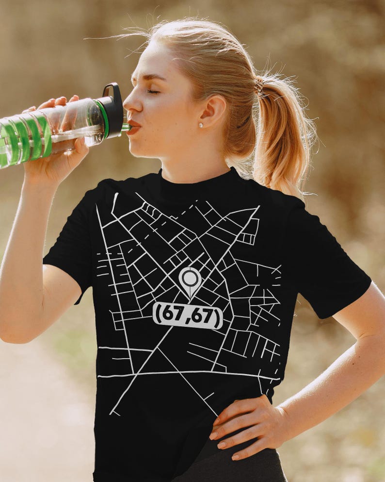 Street 67 Meme City Map Shirt Funny GPS Navigator Meme Tshirt Internet ...
