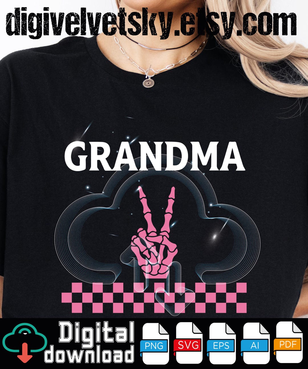 Grandma of the Bad Two the Bone Birthday PNG: Funny Birthday Grandma ...