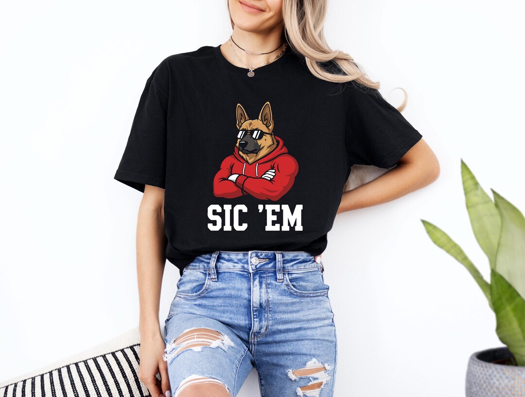 Sic'em German Shepherd Graphic Tee, Dog Lover Gift - Etsy