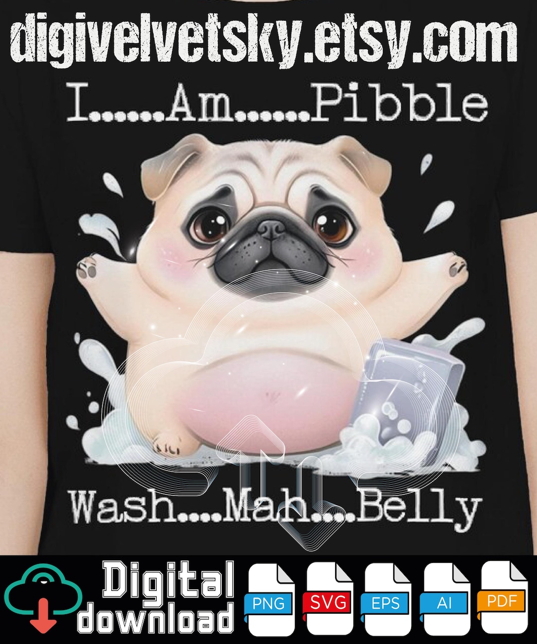 I Am Pibble Wash My Belly Funny Pitbull Meme Art Digital Download Etsy