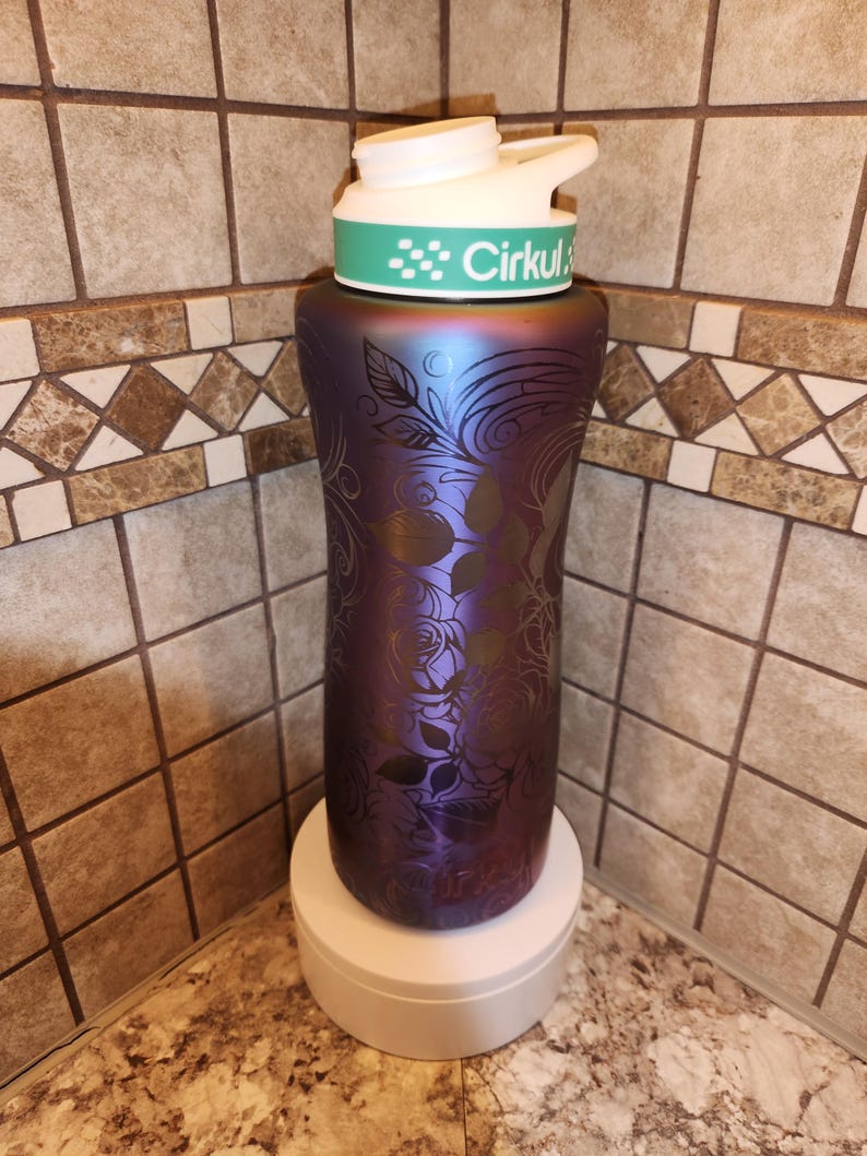 Cirkul 32oz Professional Laser-engraved "rose & Vine" Full-wrap Pattern ...