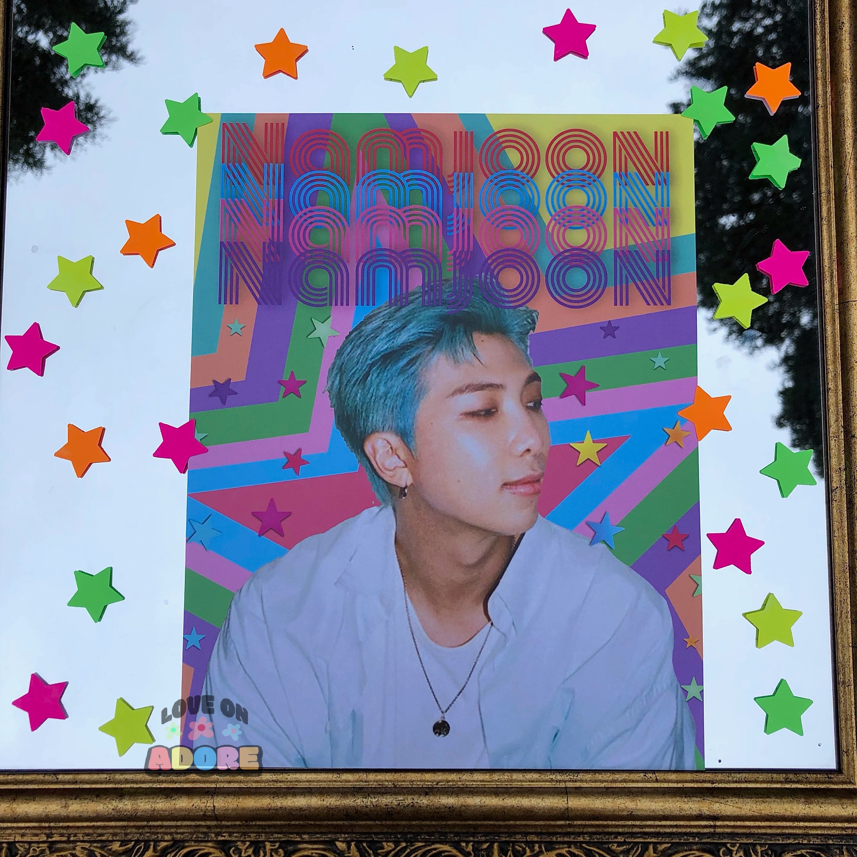 Namjoon RM BTS retro colorful dynamite poster print | Etsy