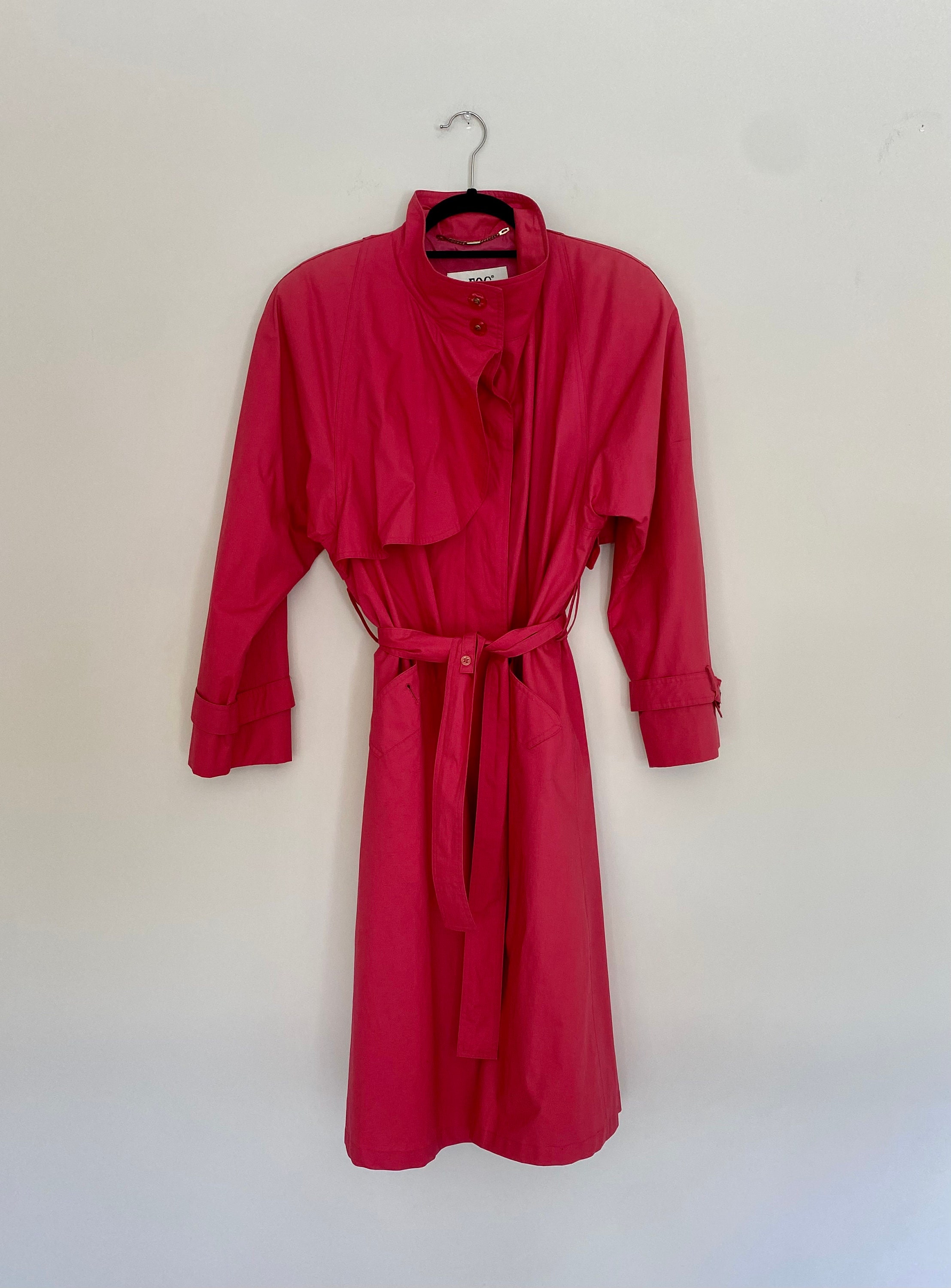 90s London Fog Fuchsia Trench Coat Size L - Etsy