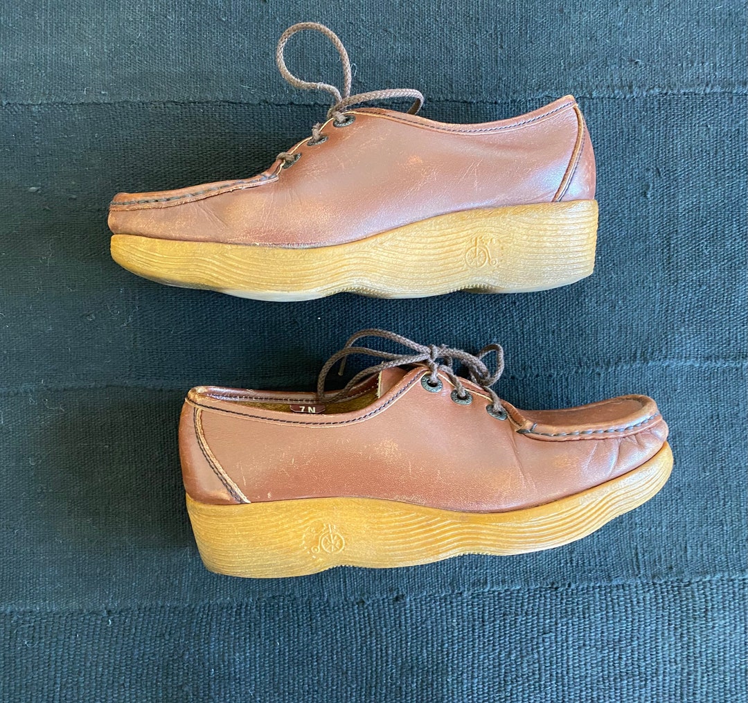 70s Famalore Wavy Sole Platform Edge Shoes Size 7N - Etsy