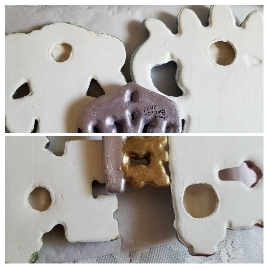 Giant Keys Wall Hanging Set of 3 Metallic Painted Ceramics - Etsy