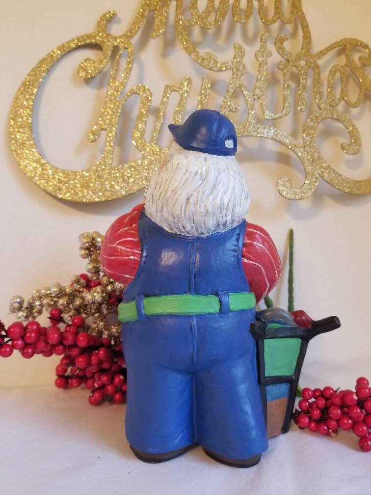 Handyman Santa Claus, Hand Painted Ceramic Bisque Collectible - Etsy