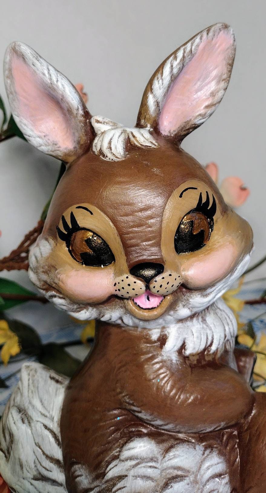 Happy Brown Bunny Rabbit, Ceramic Figurine - Etsy