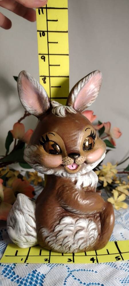 Happy Brown Bunny Rabbit, Ceramic Figurine - Etsy