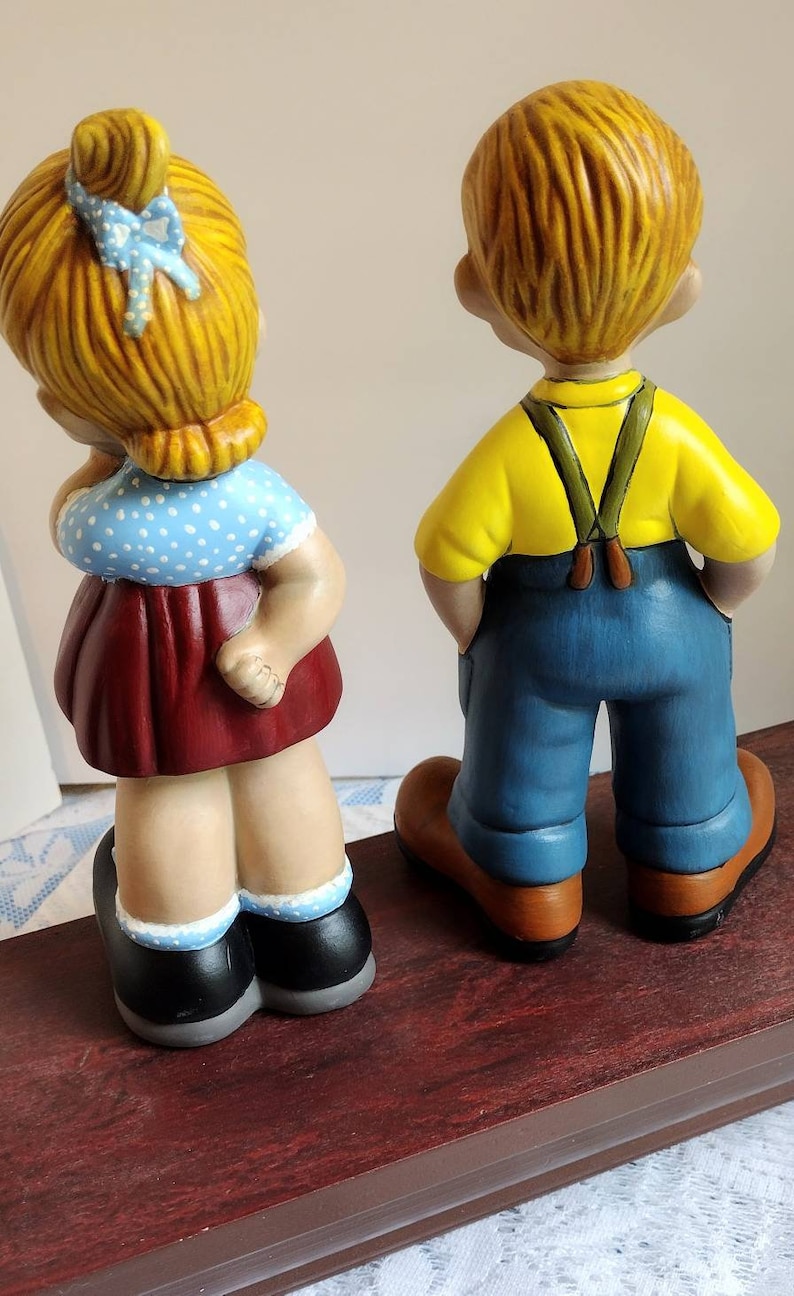 Country Children Ceramic Figurines, Siblings - Etsy