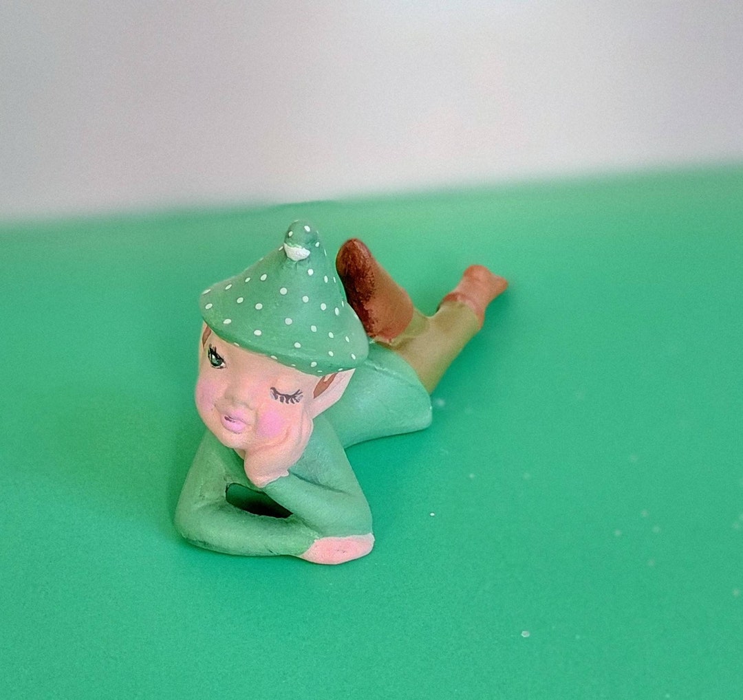 Winking Santa's Elf Miniature - Etsy