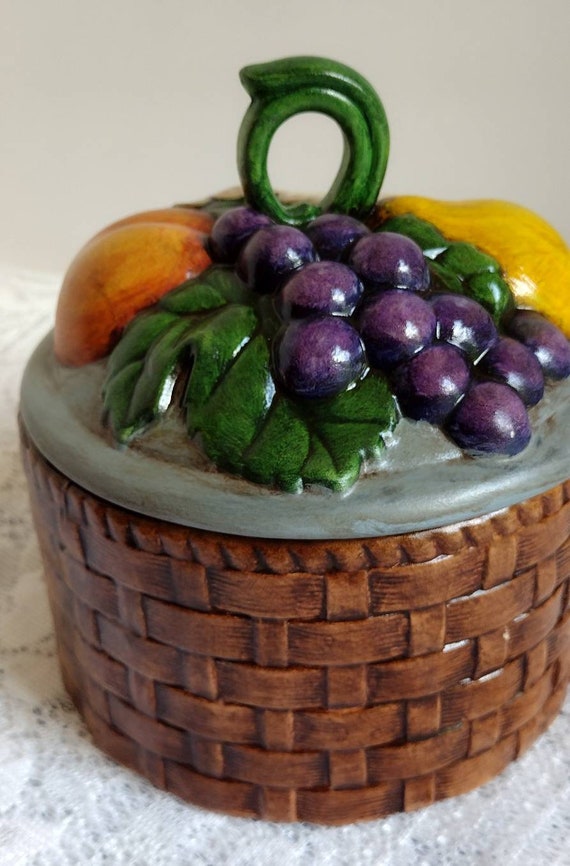 Fruit and Flower Ceramic Box With Lid Bisque for Shelf or - Etsy