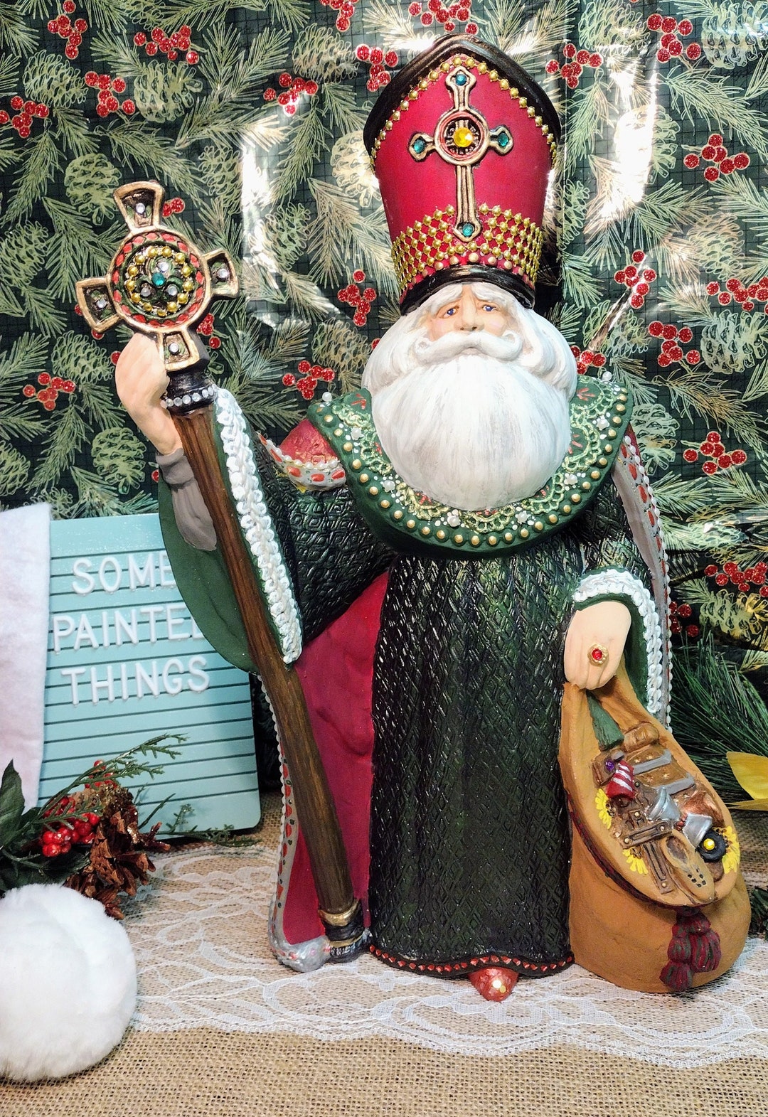 Victorian Santa, Ceramic Christmas Figurine - Etsy