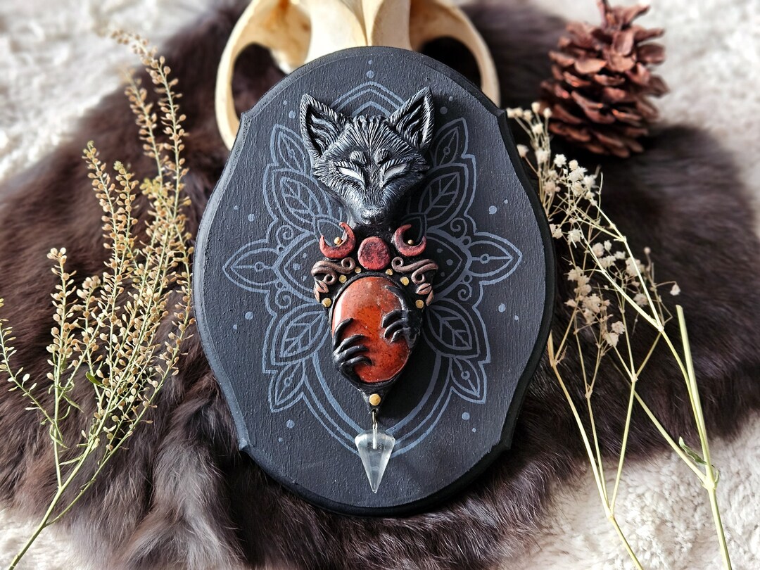 Wolf Wall Art Occult Lovers Wall Decor Wolf Themed Art Witchy Wolf Wall ...