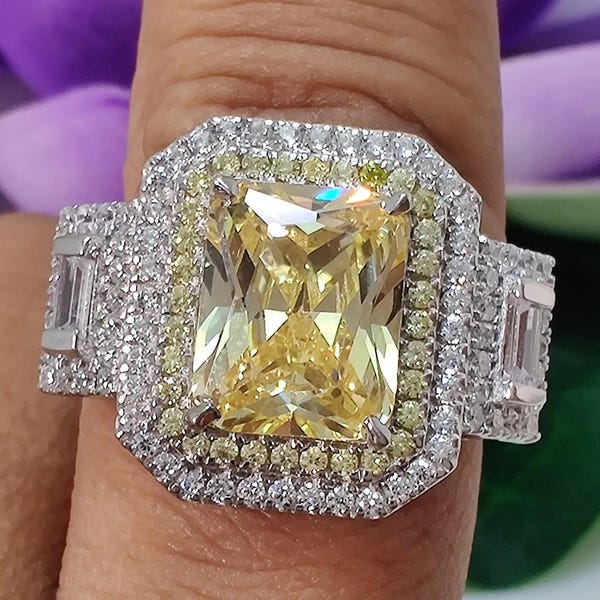 Canary Diamond Ring - Etsy