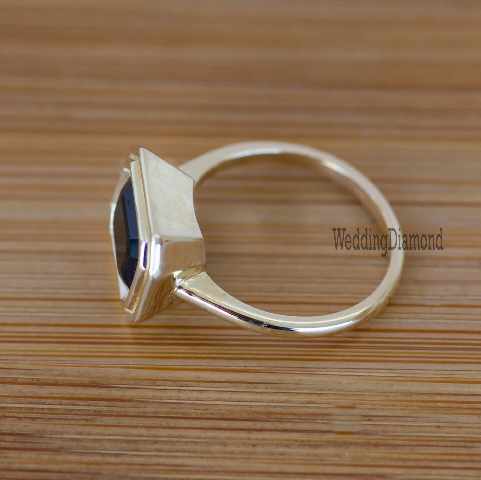 Square Black Diamond Ring 1.67 Ct Emerald Cut Black Moissanite - Etsy