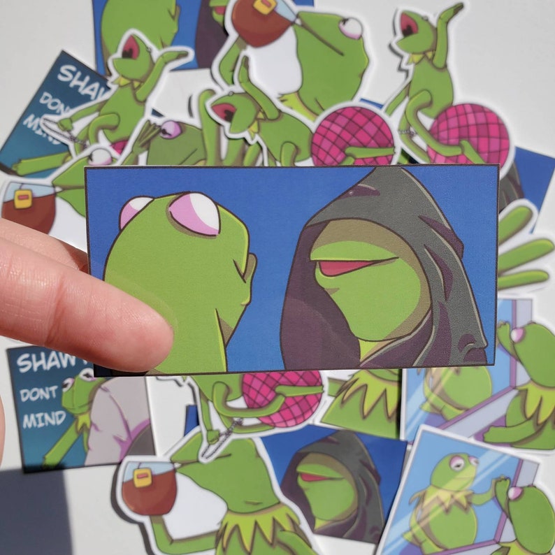 Cursed Kermit Meme Stickers | Etsy