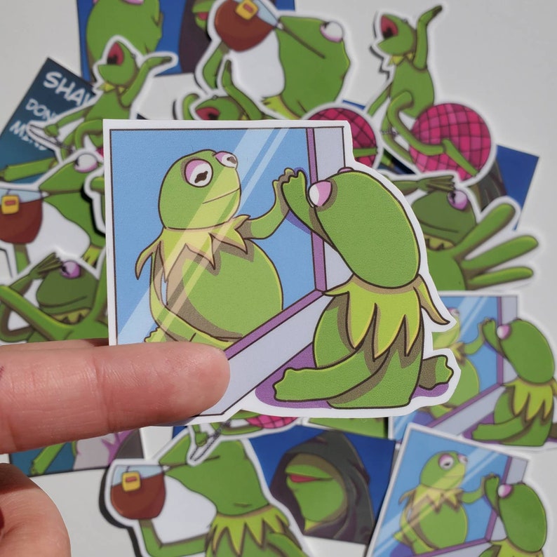 Cursed Kermit Meme Stickers | Etsy
