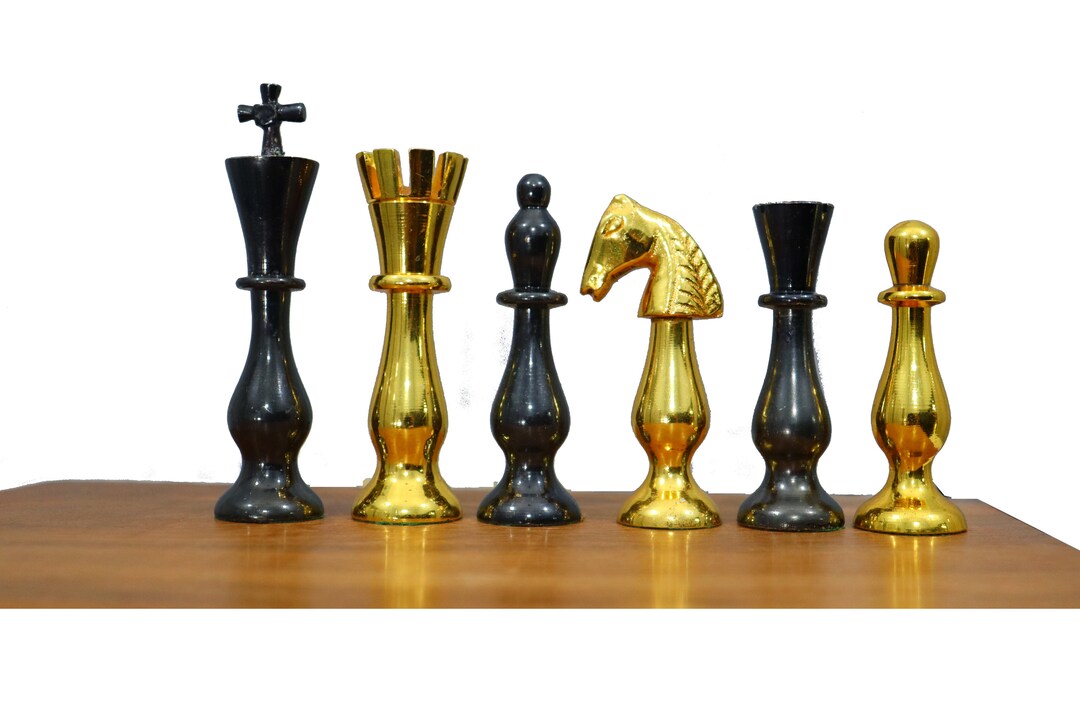 Artistic Handcrafted Metal Chess Pieces & Board Set With Storage Box ...