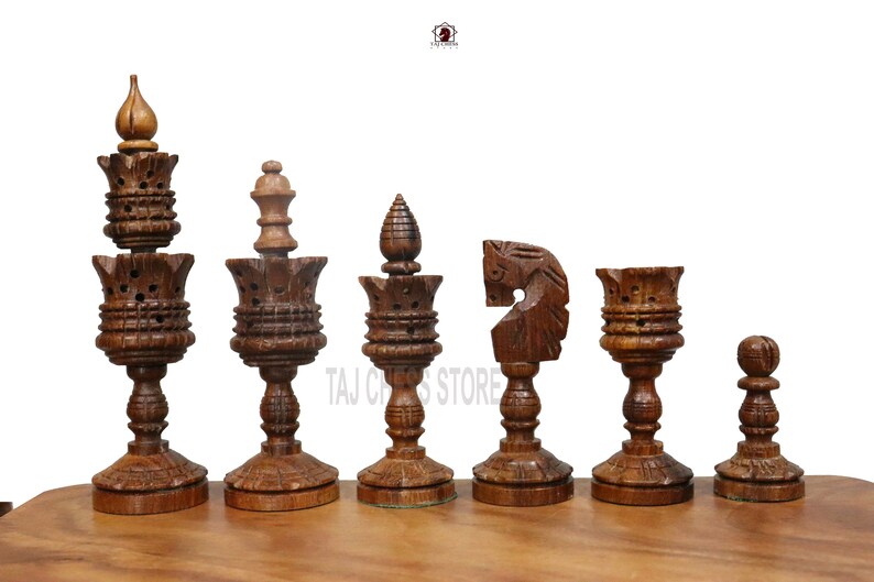 Lotus Series Chess Pieces Unique Hand Carved Chessmen & - Etsy