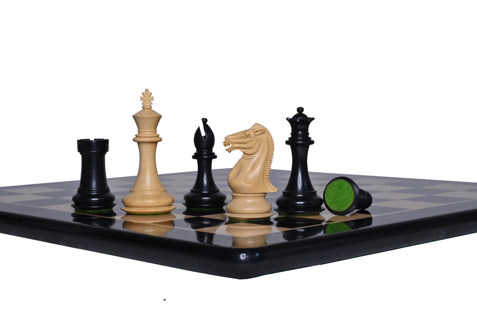 Marshall Series Staunton Chess Pieces Only in Ebony/ Natural Boxwood ...