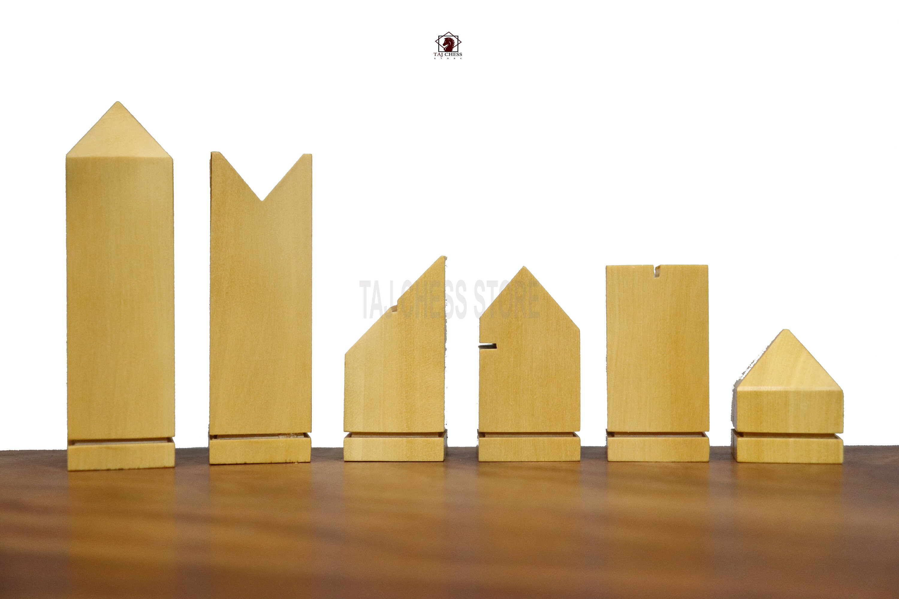 Modern Pyramid Style Wooden Chess Set Pieces in Golden - Etsy