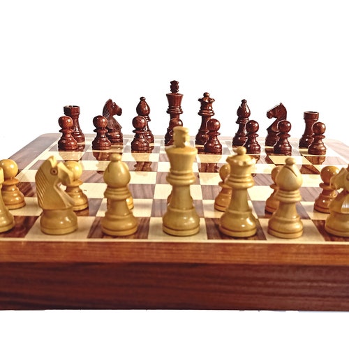 12 Wooden Magnetic Folding Travel Chess Set / Board With - Etsy