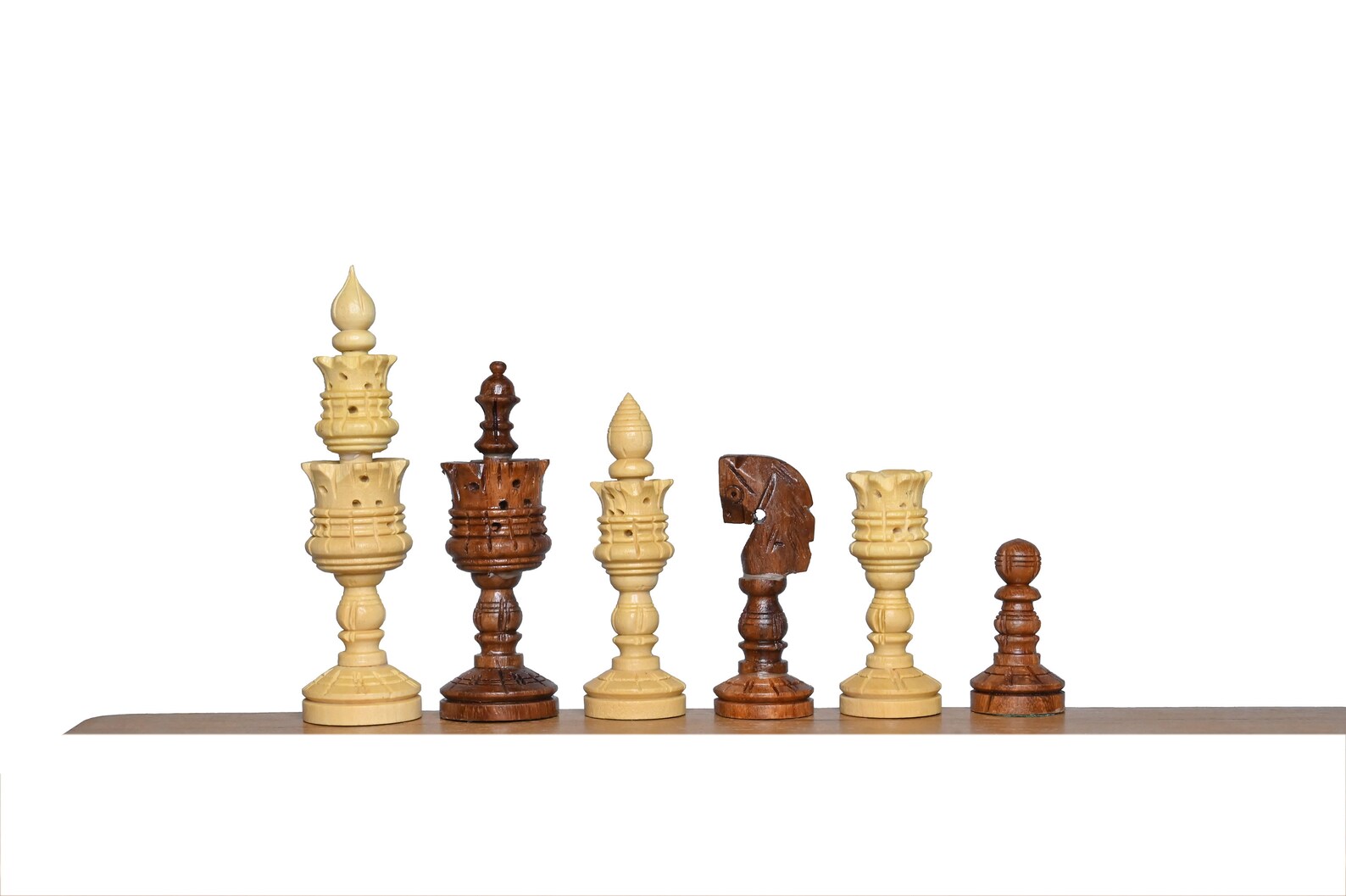 Lotus Series Chess Pieces - Unique Hand Carved Chessmen & Artistic Only ...