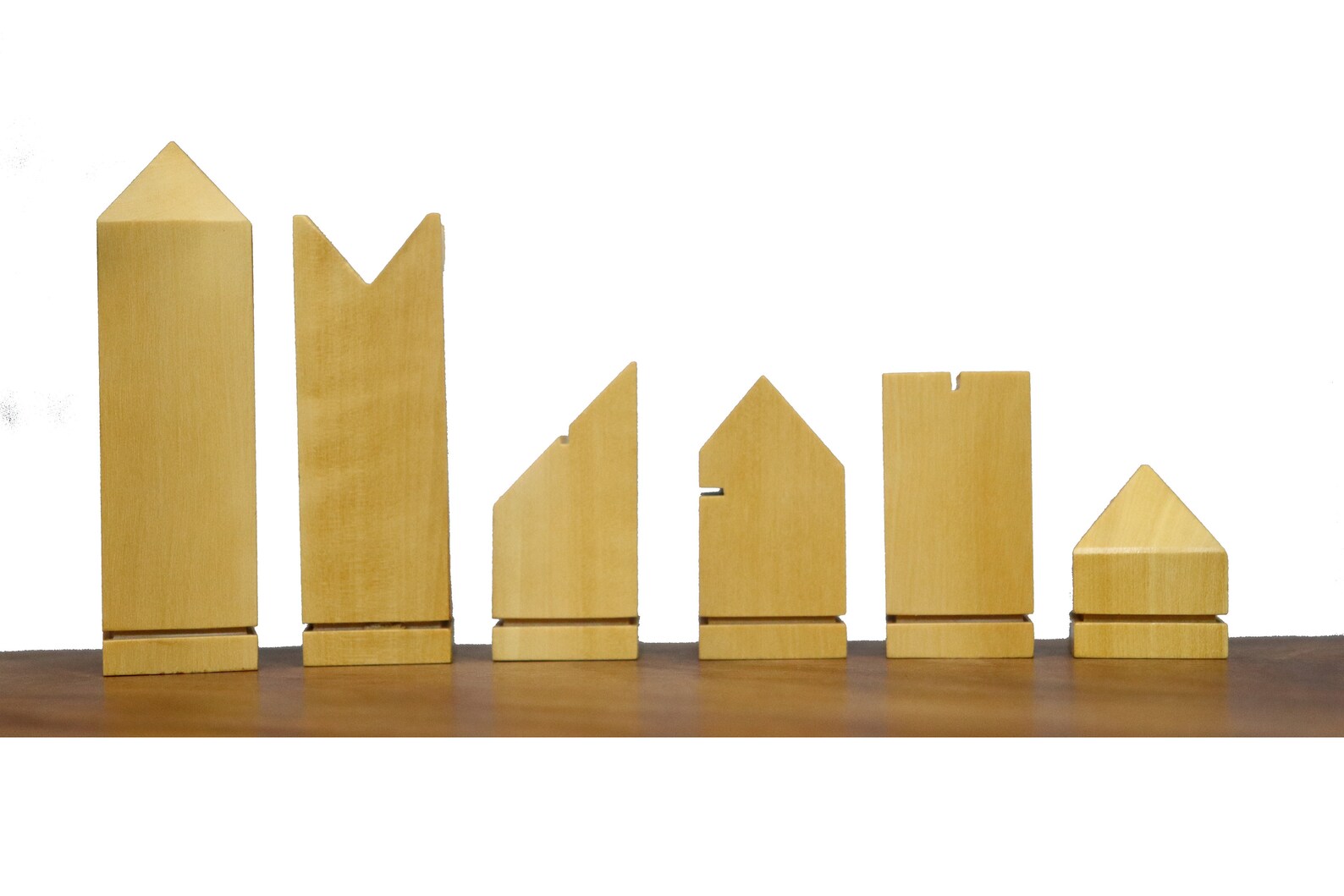 Modern Pyramid Style Wooden Chess Set Pieces in Golden | Etsy