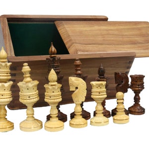 Lotus Series Chess Pieces - Unique Hand Carved Chessmen & Artistic Only ...