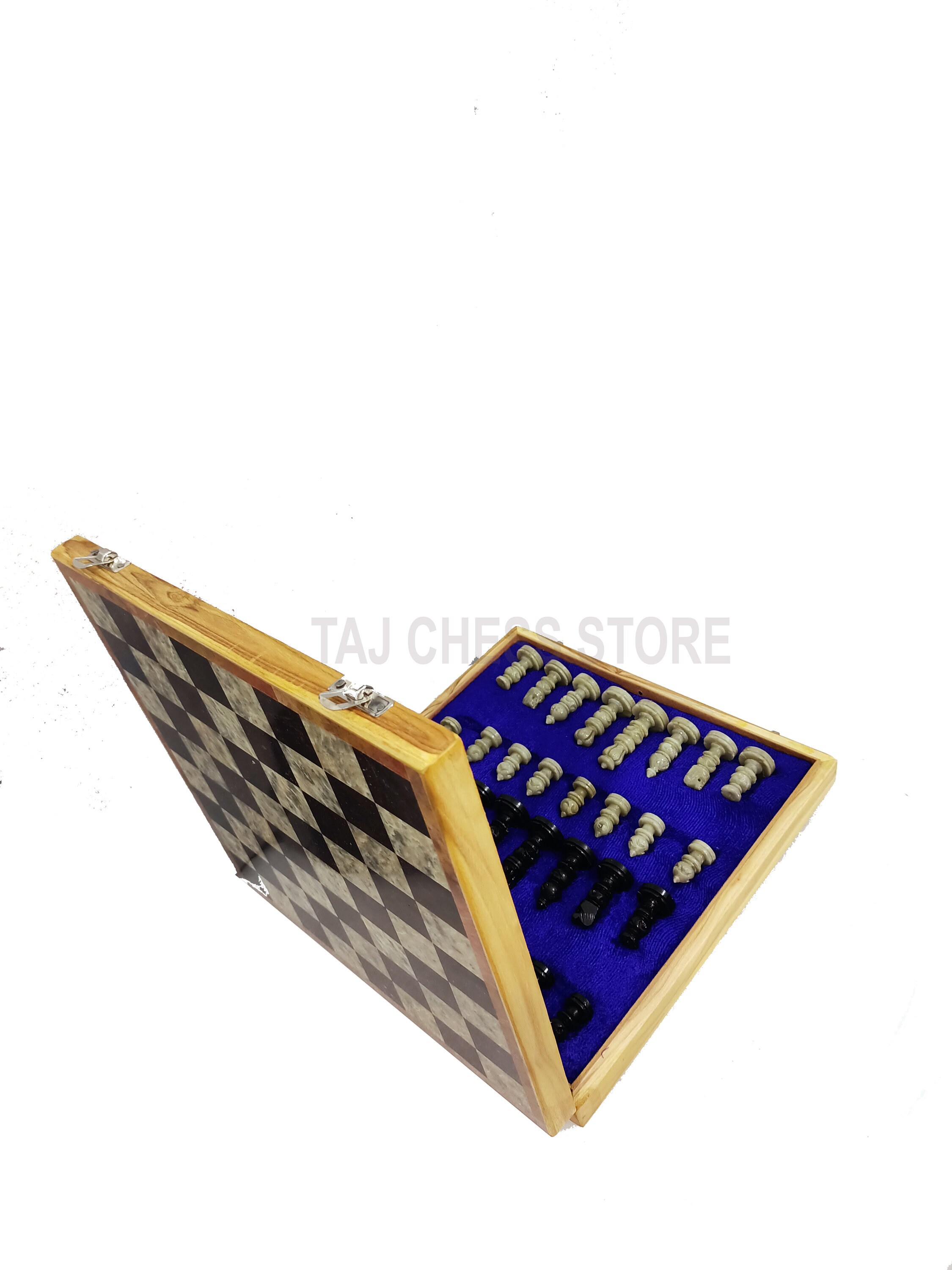 12 Soap Stone Chess Set Pieces & Framed Wooden Board - Etsy